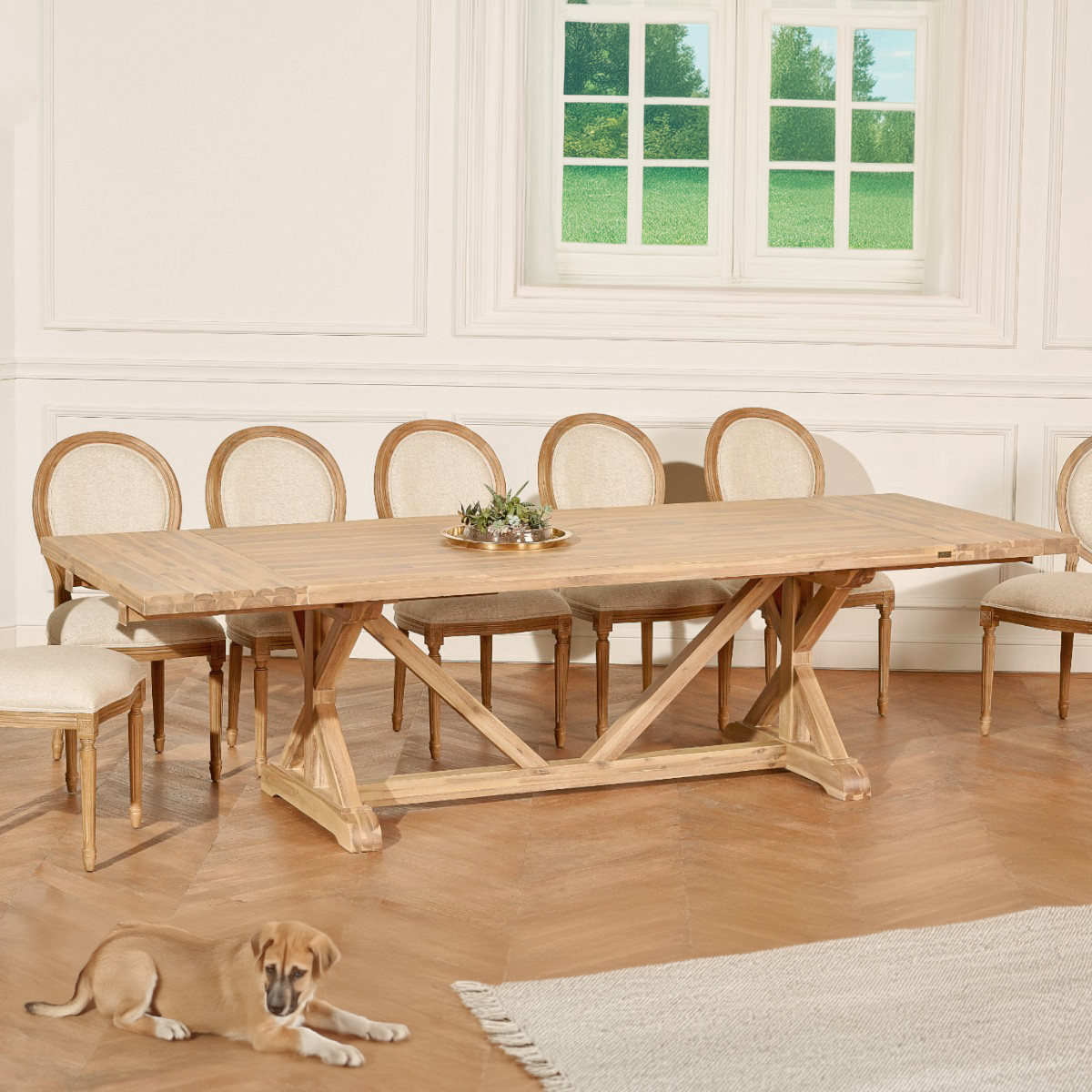 Tables avec rallonges intégrées en bois, pour salle à manger - Robin ...