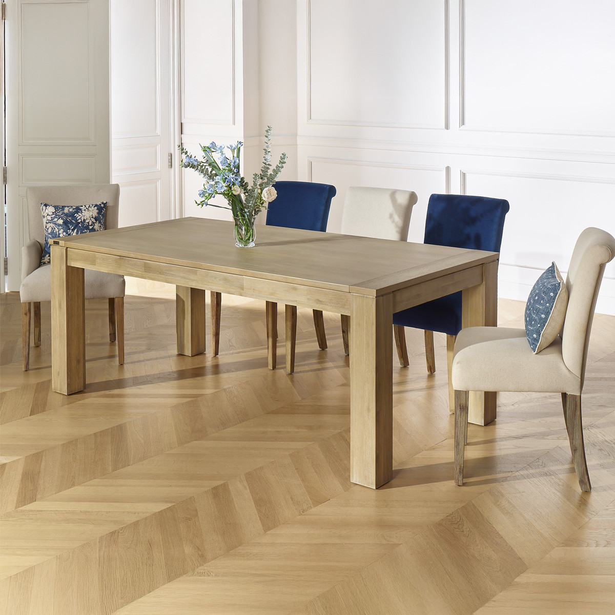 Tables avec rallonges intégrées en bois, pour salle à manger - Robin des bois