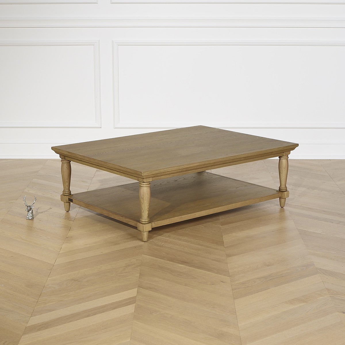 Table basse grande taille en bois massif, style romantique