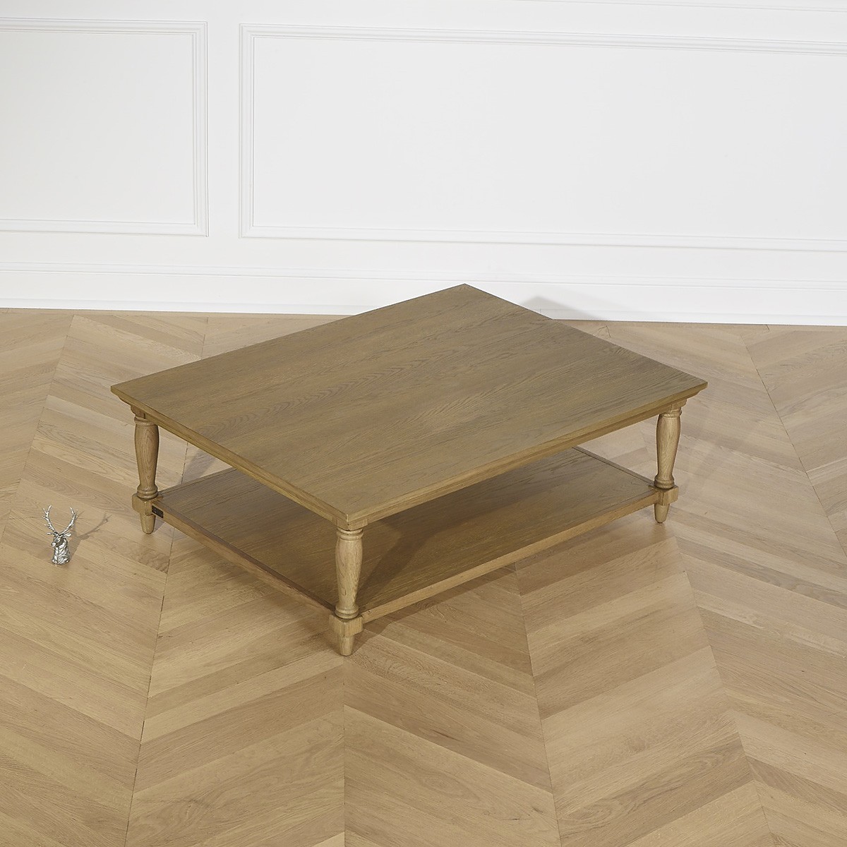 Table basse grande taille en bois massif, style romantique