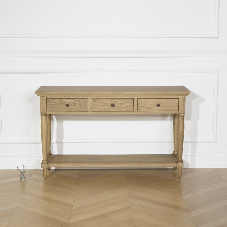 Console salle à manger style romantique avec tiroirs en chene naturel